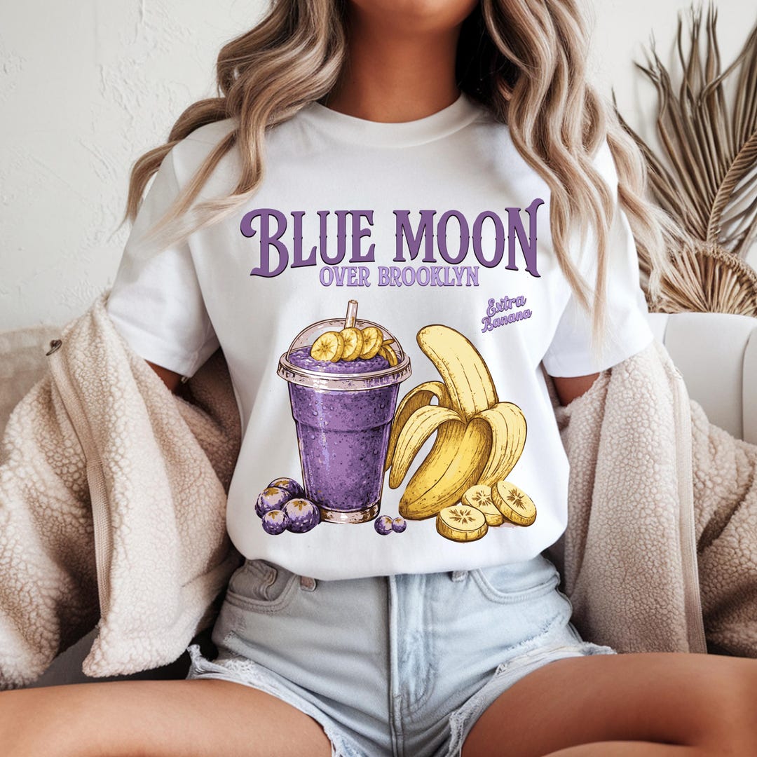 Blue Moon Over Brooklyn Comfort Colors T-shirt, Banana Smoothie Tee - Etsy
