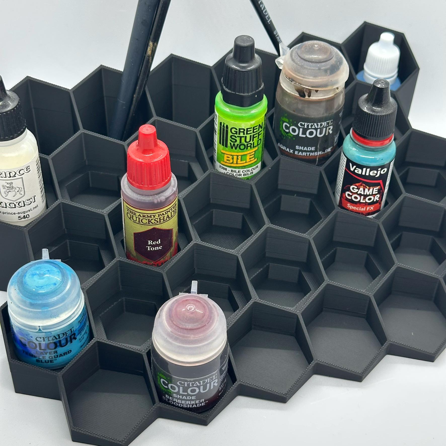 Hexagonal Storage Paint Rack for Miniature Paints | Tabletop Hobby Desk ...