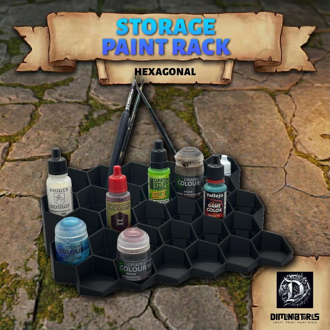 Hexagonal Storage Rack (3D Printed) - Diminiatures | HOBBY STUFF - Etsy