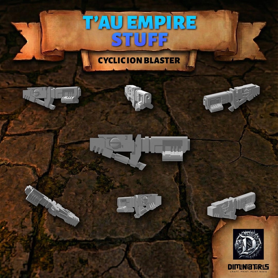 Cyclic Ion Blaster CIB Weapons | Warhammer 40k Tau Empire Crisis Suit ...