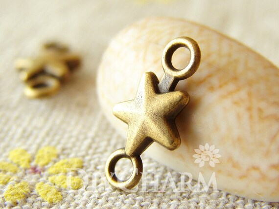 Antique Bronze Pentacle Star Connectors 15x7mm 20pcs | Etsy