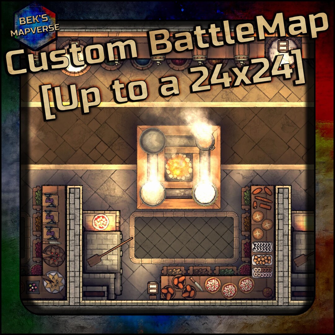 Custom Fantasy Battle Map | TTRPG Digital Tabletop Design (up to 24x24 ...