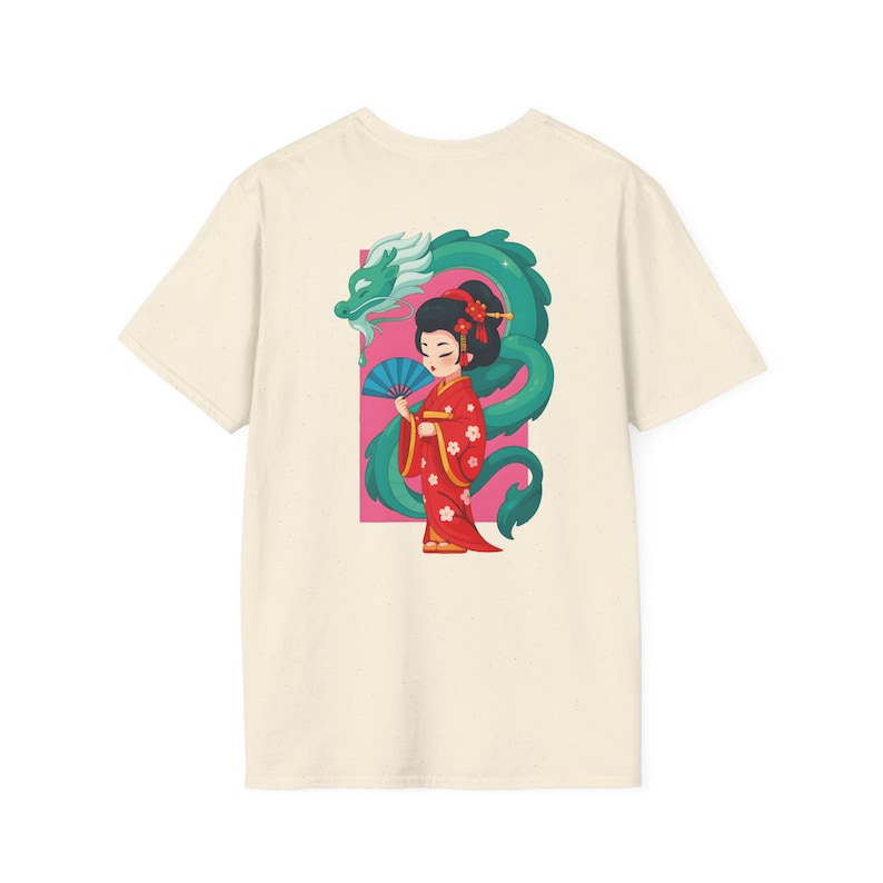 Japanese Dragon T-shirt | Geisha Illustration Tee, Traditional Asian ...