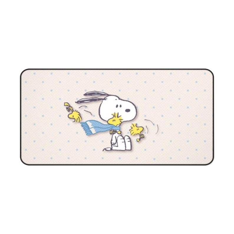 Snoopy With Woodstock Desk Mat | Peanuts Cartoon Mousepad - Etsy