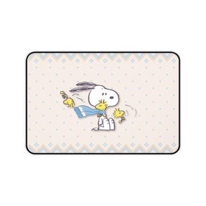 Snoopy With Woodstock Desk Mat | Peanuts Cartoon Mousepad - Etsy
