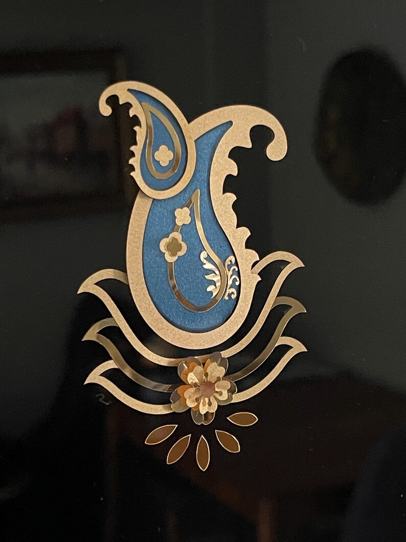 Persian Shadow Box Art | Wooden Display Box | Gold & Black Islamic ...