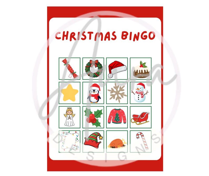 Christmas Bingo Printable Game - Fun Holiday Activity for Kids ...