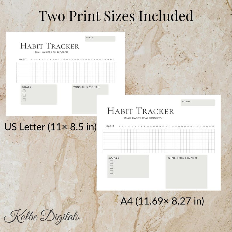 Habit Tracker Printable for Busy Moms | Minimal Monthly Habit Tracker ...