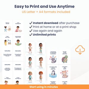 Emotion Cards for Kids, Calm Down Cards, Affirmation Cards Bundle ...