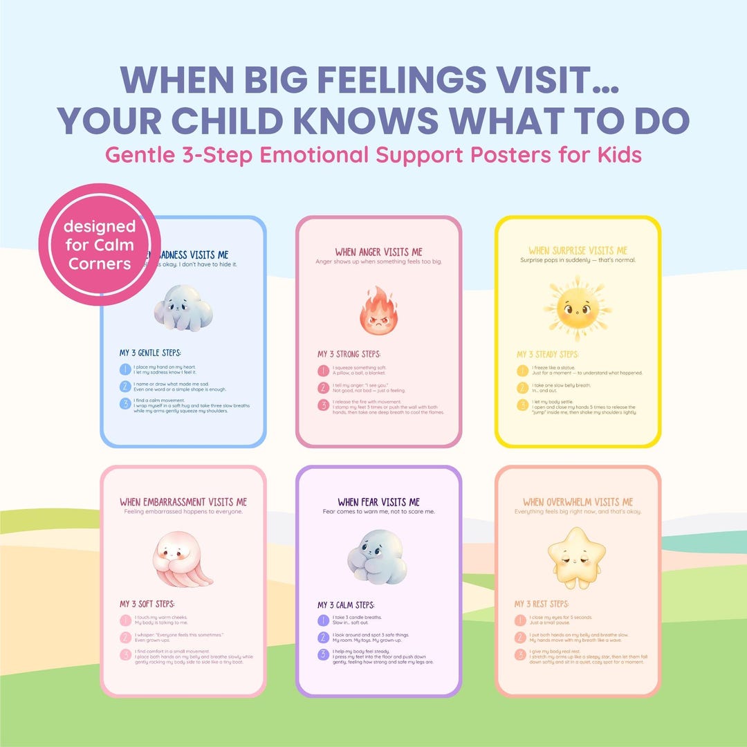 Calm Down Corner Printables for Kids, Emotional Regulation Posters ...
