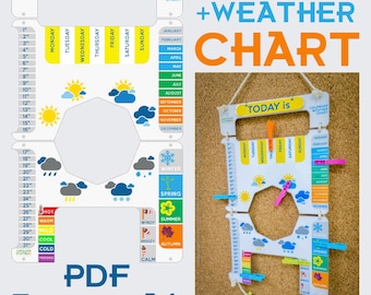 Calendar + Weather Chart for Classroom Decor. Printable Craft, PDF. - Etsy