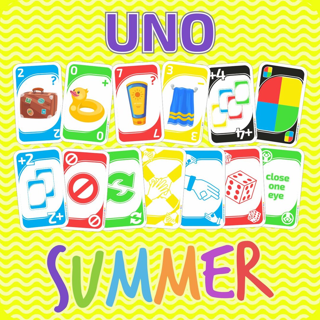 Uno Summer Card Game. Printable PDF. - Etsy