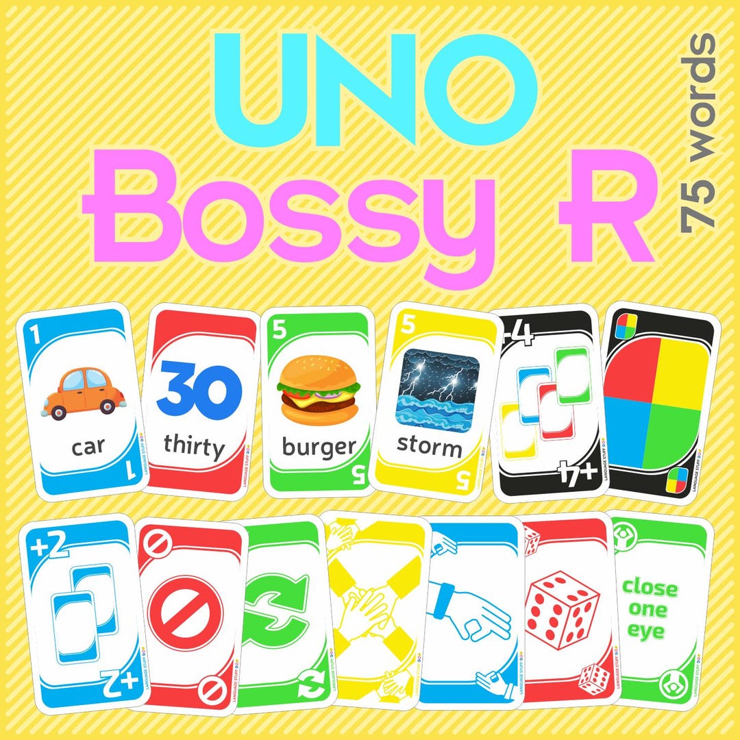 UNO Bossy R Card Game. Printable PDF. - Etsy UK