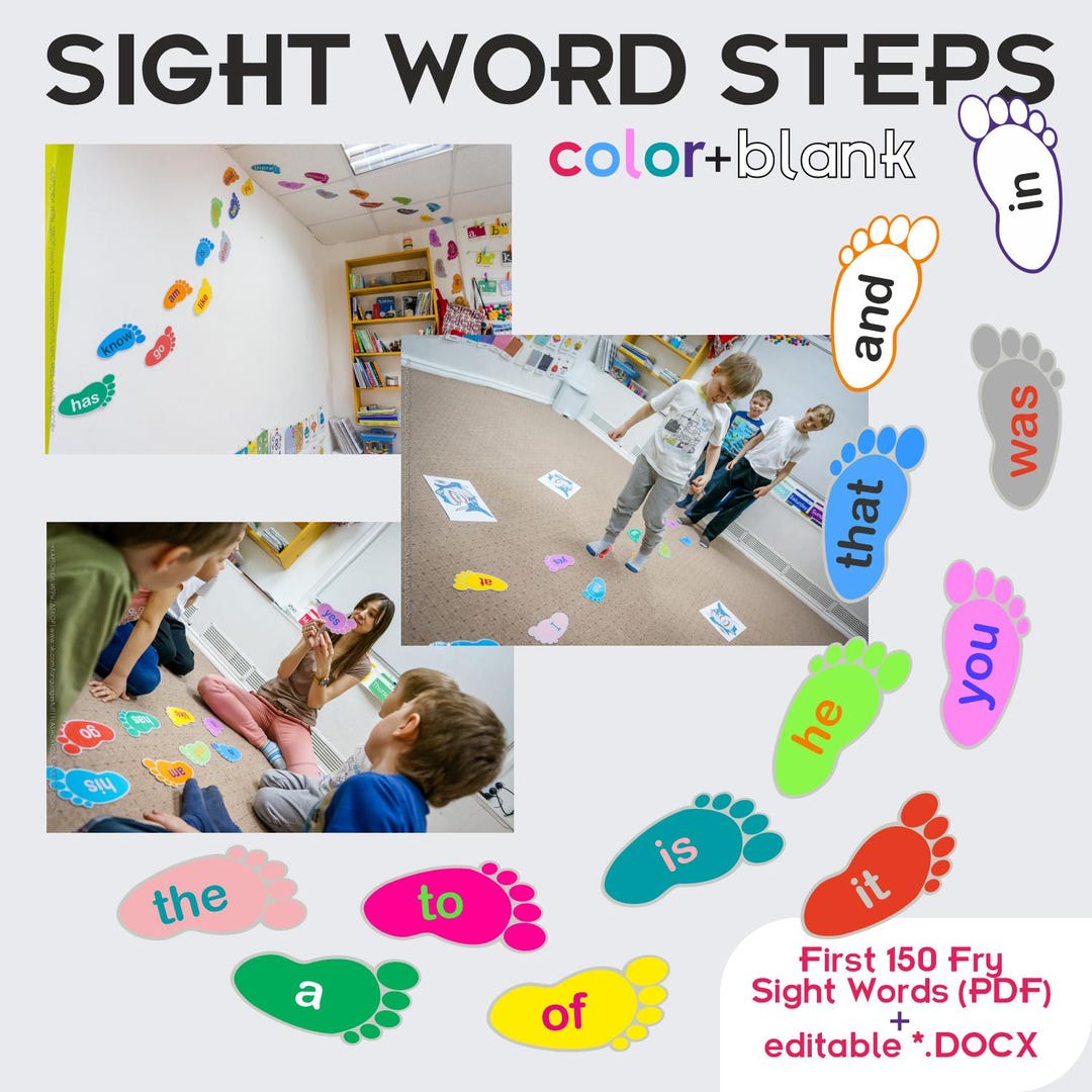 Sight Word Steps Decor and Game. Editable Printable. - Etsy