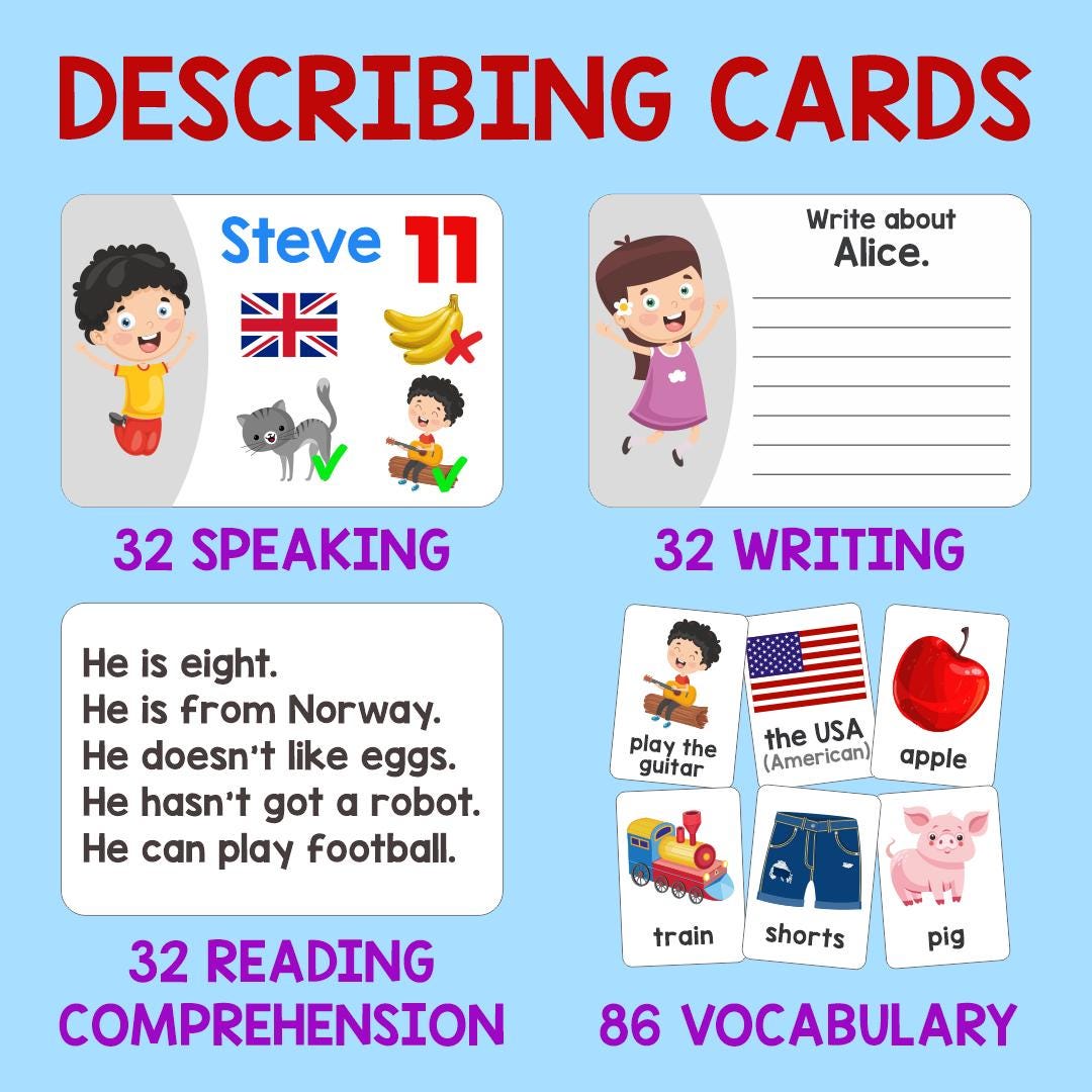 Describing Cards. Printable PDF. - Etsy