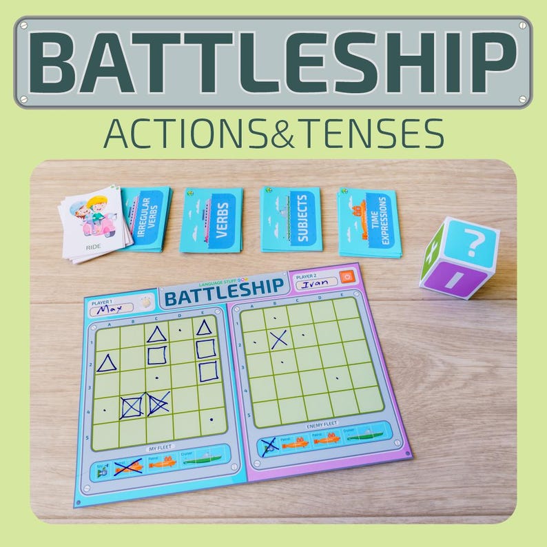 Battleship Actions and Tenses. Printable PDF. - Etsy