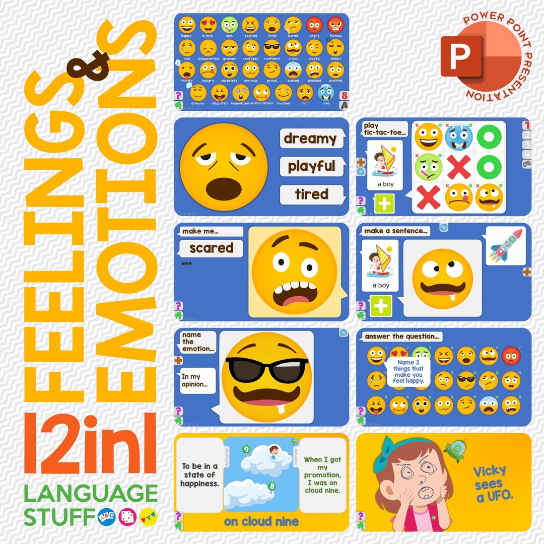 Feelings and Emotions 12-in-1 (powerpoint Presentation). - Etsy