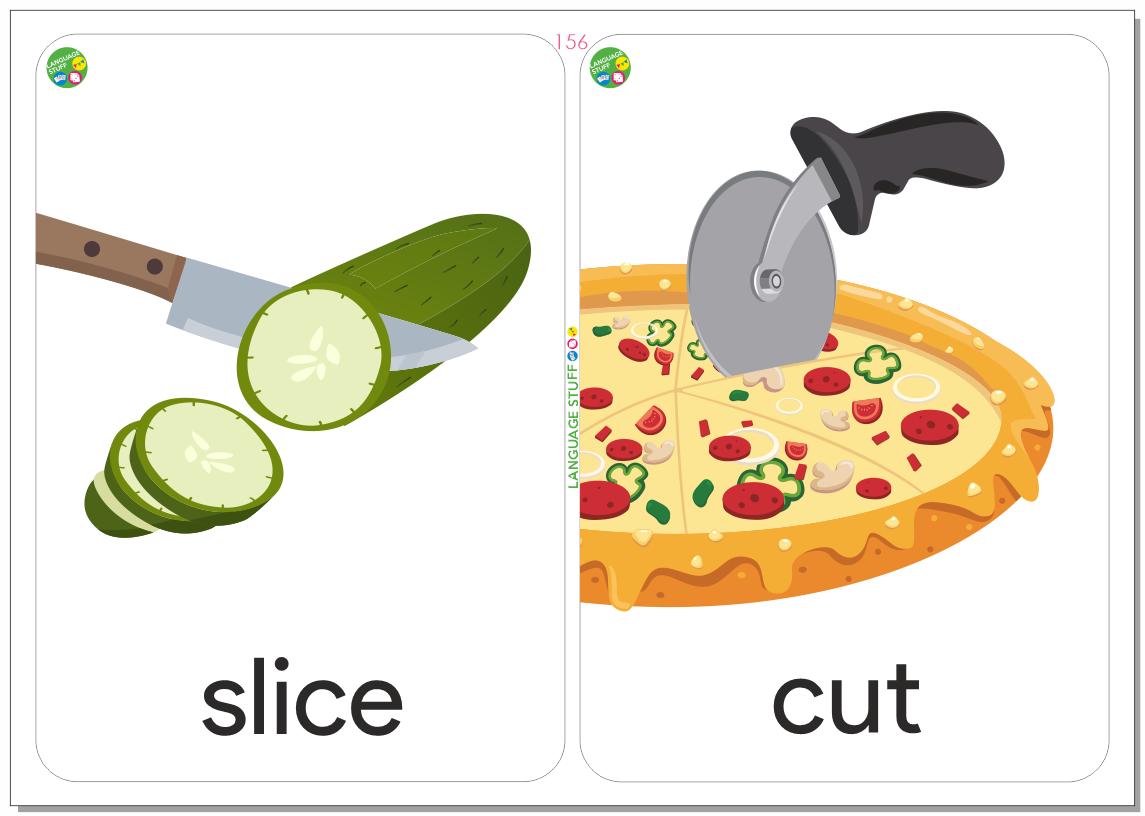 192 Food & Cooking Vocabulary Flashcards. Printable PDF. - Etsy