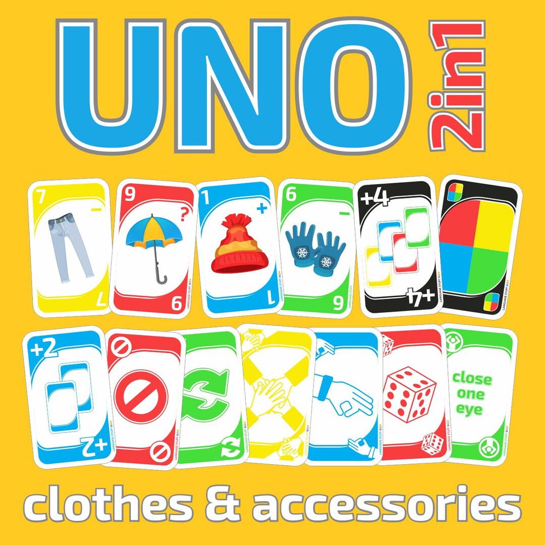 UNO Clothes & Accessories Card Game. Printable PDF. - Etsy
