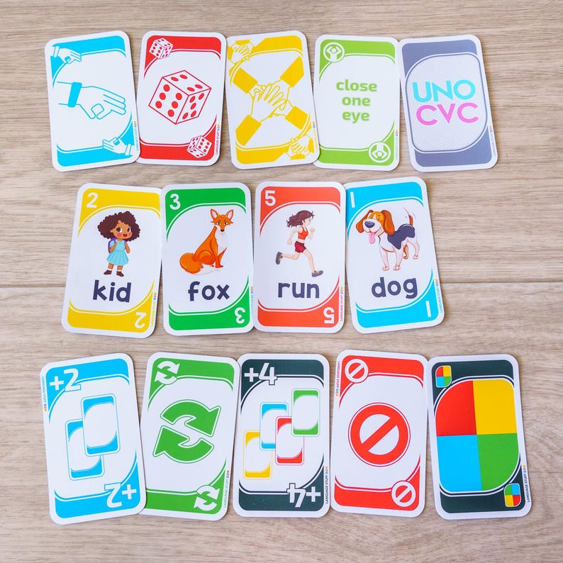 UNO CVC Words Card Game. Printable PDF. - Etsy Canada