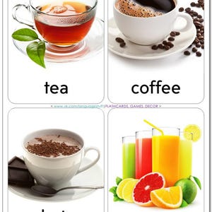 172 Food Vocabulary Flashcards. Sign and Unsign. Printable PDF. - Etsy