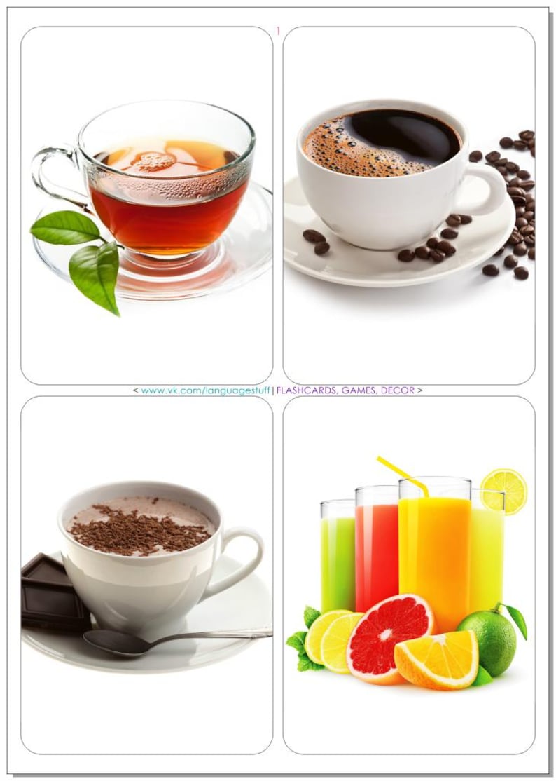 172 Food Vocabulary Flashcards. Sign and Unsign. Printable PDF. - Etsy