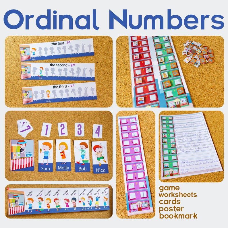 Ordinal Numbers Bundle 5-in-1. Printable PDF. - Etsy