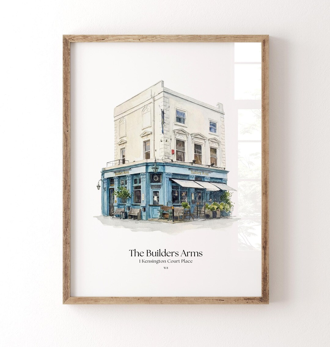 Custom Pub Portrait, Personalised Bar Illustration, Watercolour Pub ...