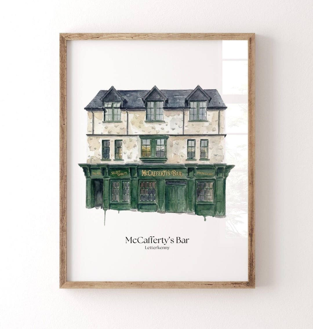 Custom Watercolor Pub Portrait, Personalized Bar Art, Anniversary Gift ...