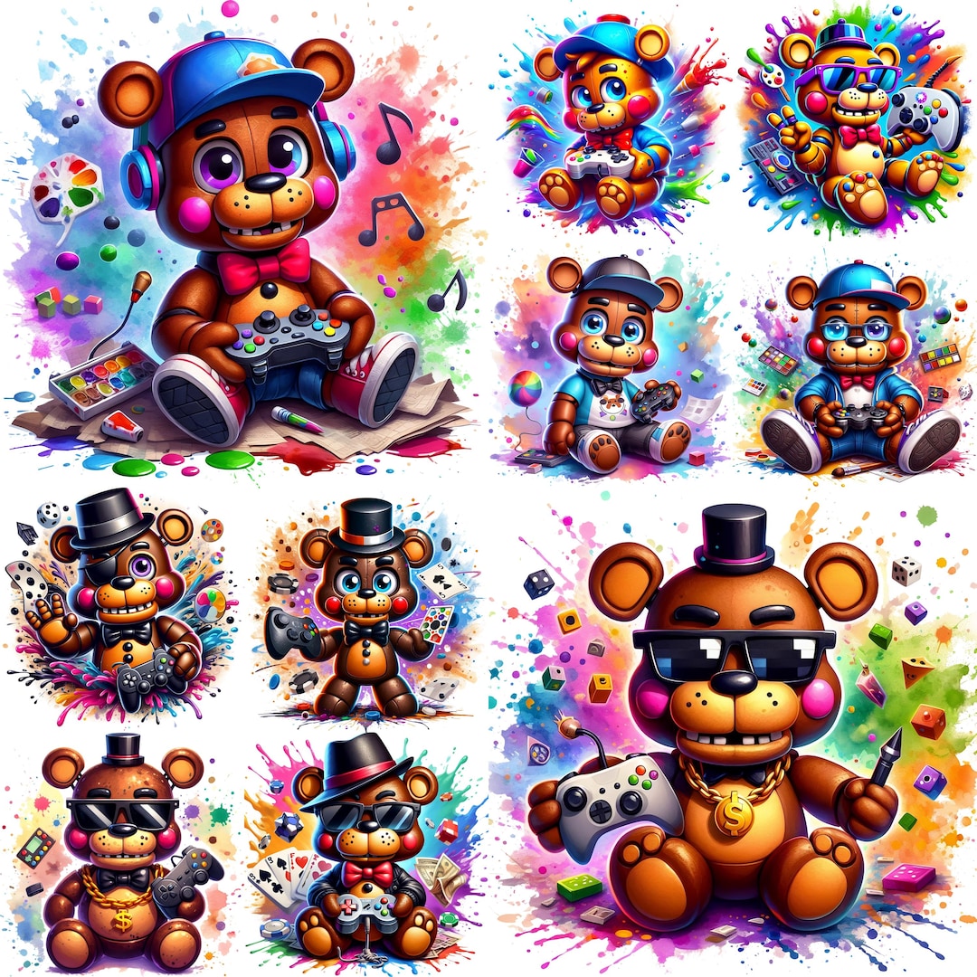 Bear Gamer PNG Kid Gamer Gift for Baby Game Boy Freddy Five Nights at ...