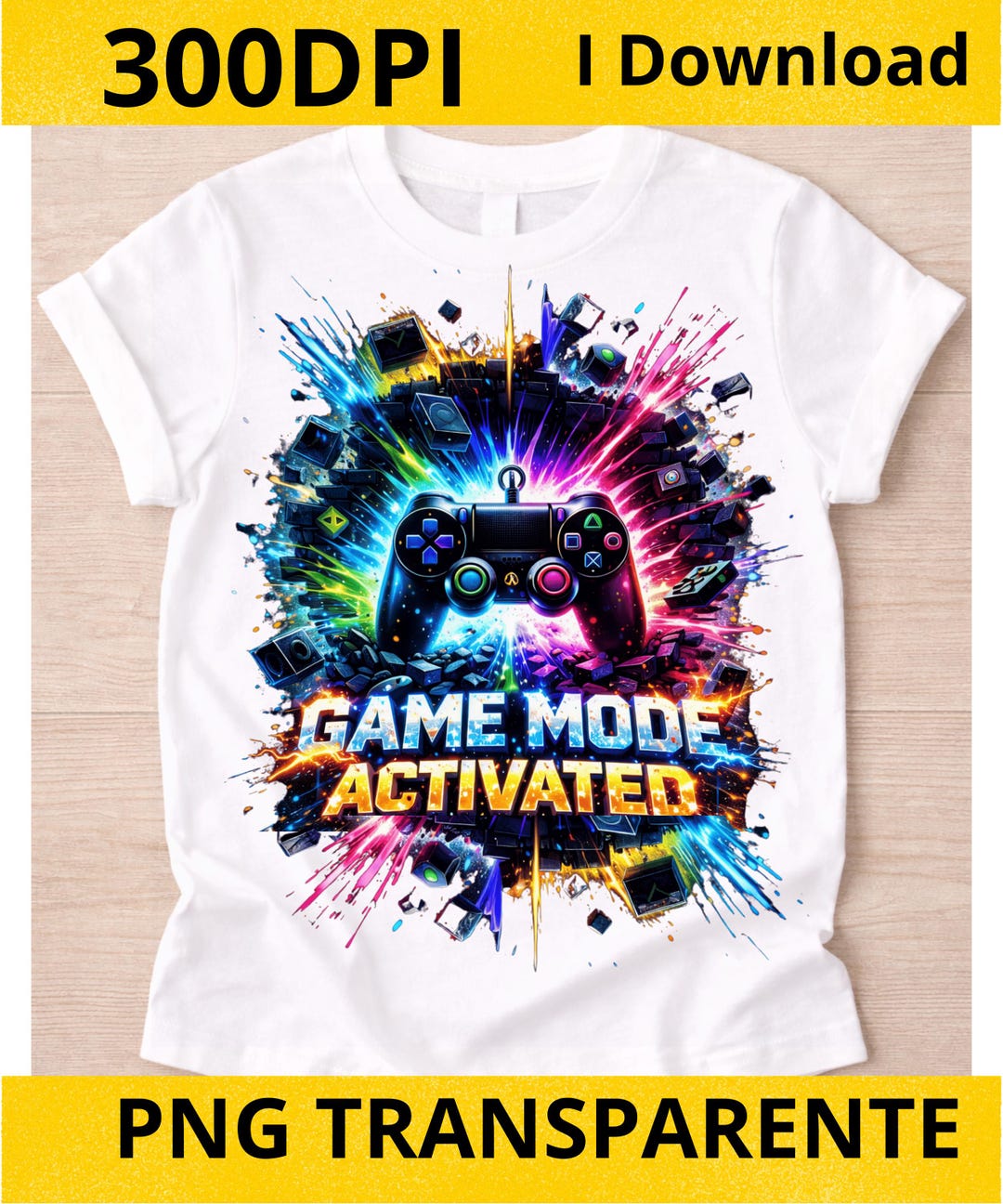 Game Mode Activated Shirt PNG | Gamer Controller Design | Gaming ...