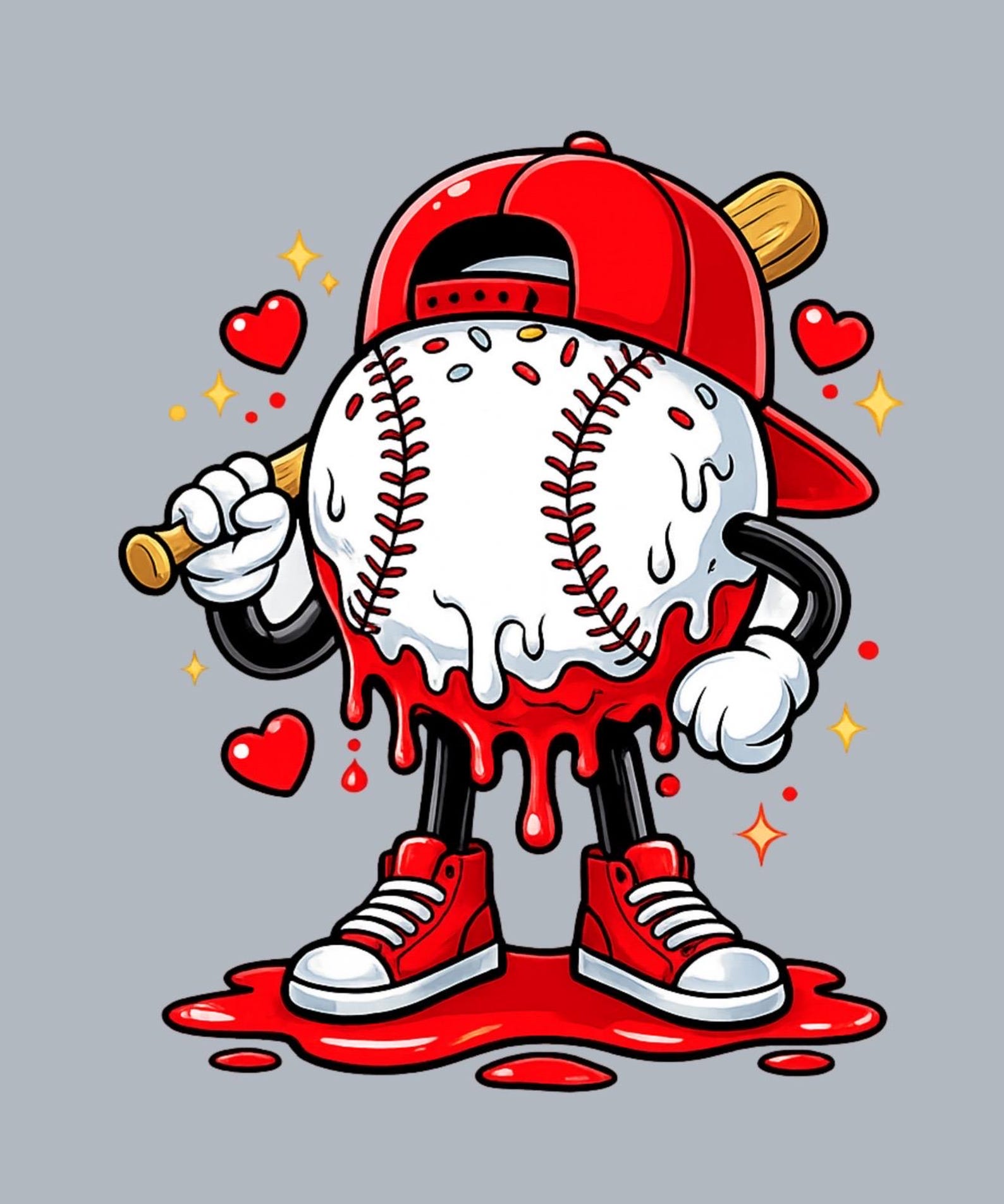 Baseball Drip Valentines PNG, Cool Sports Design for Kids and Men ...