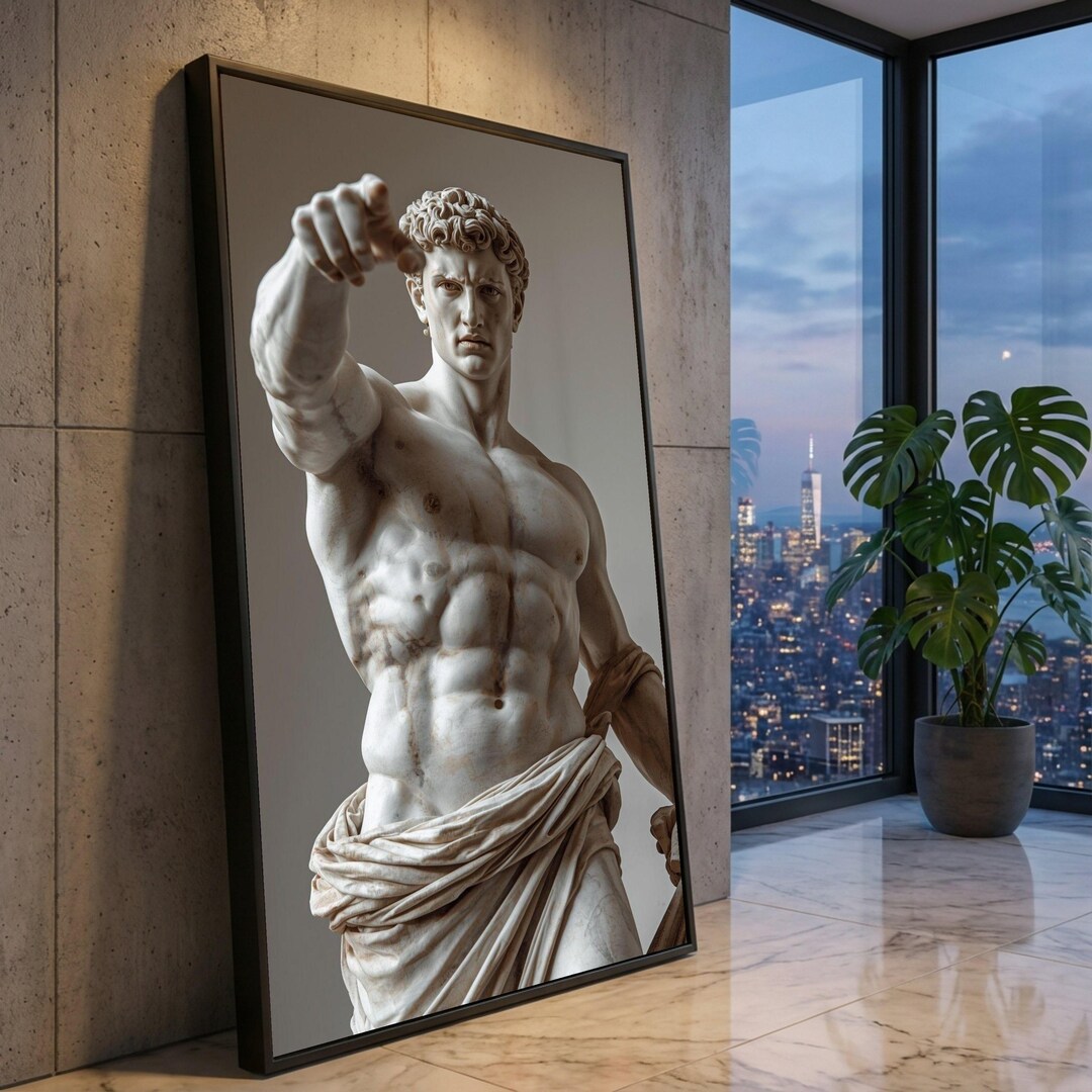 Classical Marble Statue Canvas Wall Art, Greek Sculpture Print ...