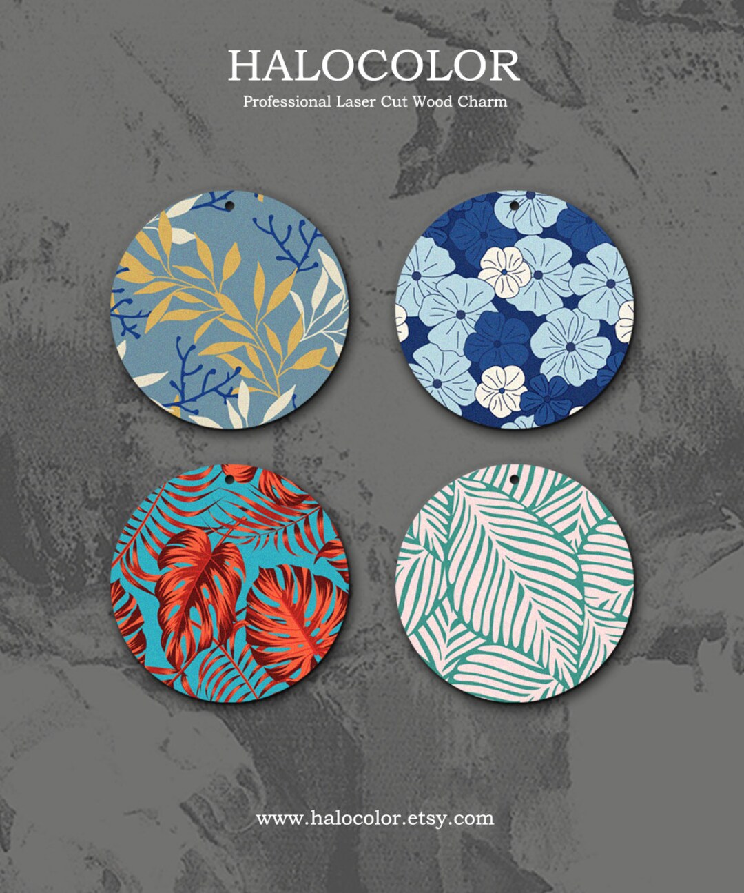 Print Series 2 Pcs Filigree Leaf and Flower Wood Charm / Wooden Dangle ...