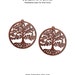 Print Series 2 Pcs Filigree Flower Pattern Teardrop Wood Charm / Wooden ...