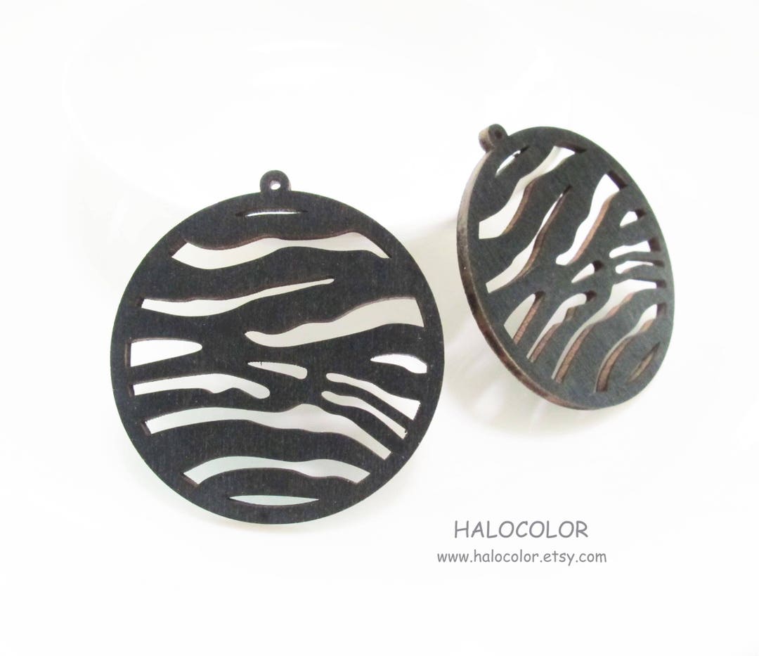 Dyeing Series - 50 X 53 Mm Variety of Colors Filigree Zebra Stripe Wood ...