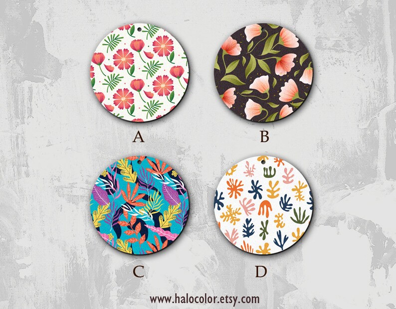 NEW Print Series 2 Pcs Filigree Flower Wood Charm / - Etsy