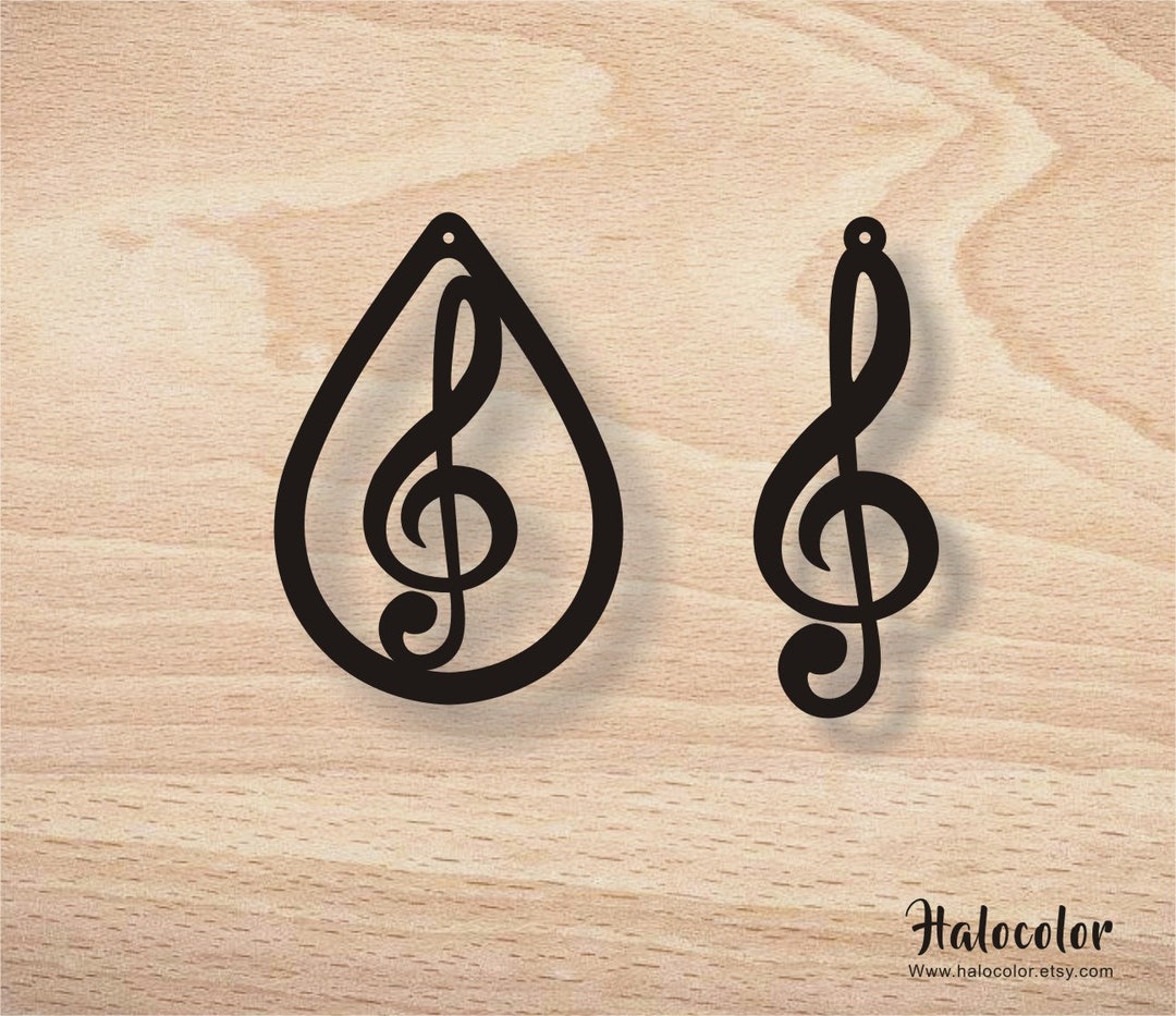 Dyeing Series Variety of Colors Filigree Music Symbol Wood Dangle ...