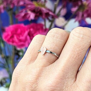 Rustic Primitive Hand Sawn Asymmetrical Heart Ring, Oxidized Sterling ...