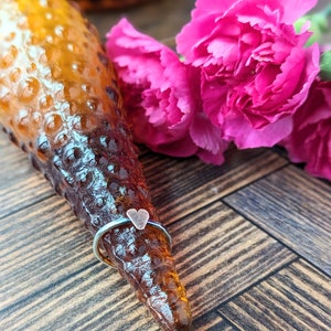 Rustic Primitive Hand Sawn Asymmetrical Heart Ring, Oxidized Sterling ...