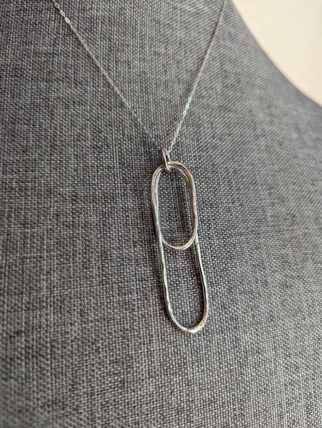 Sterling Silver Interlinked Ovals Pendant - Infinity Necklace - Etsy