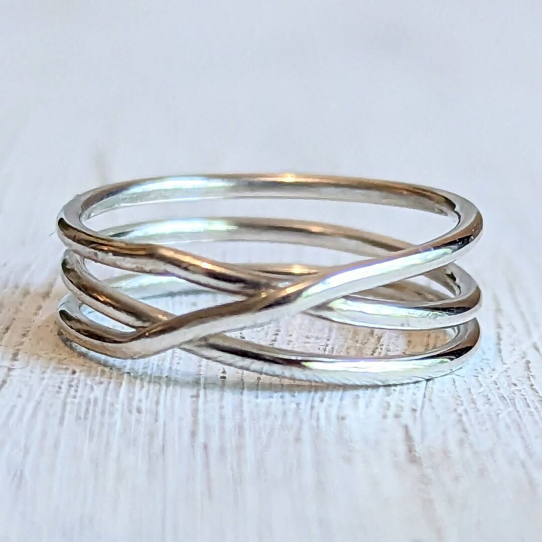 Sterling Silver Hammered Triple Wrap Ring, Handmade Minimalist Jewelry ...
