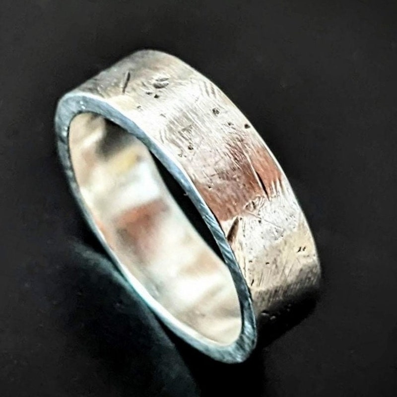 Rustic Silver Ring - Etsy
