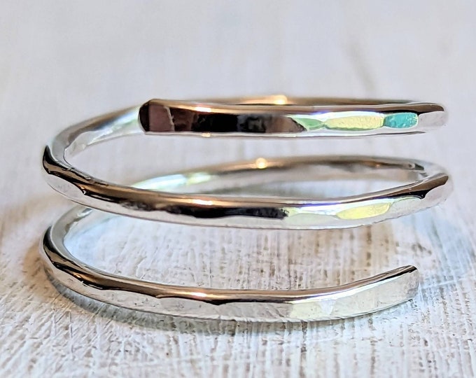 Linear Wrap Around Ring Hand Forged Blackened Steel and Reclaimed Gold ...