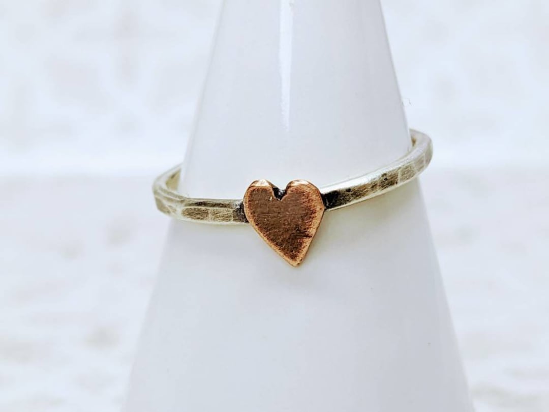 Rustic Primitive Hand Sawn Asymmetrical Heart Ring Oxidized - Etsy