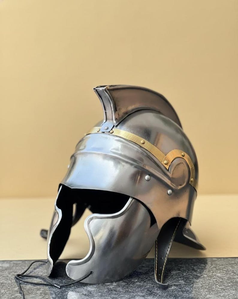 Roman Gladiator Steel Helmet Replica | Spartan Style Cosplay Armor - Etsy