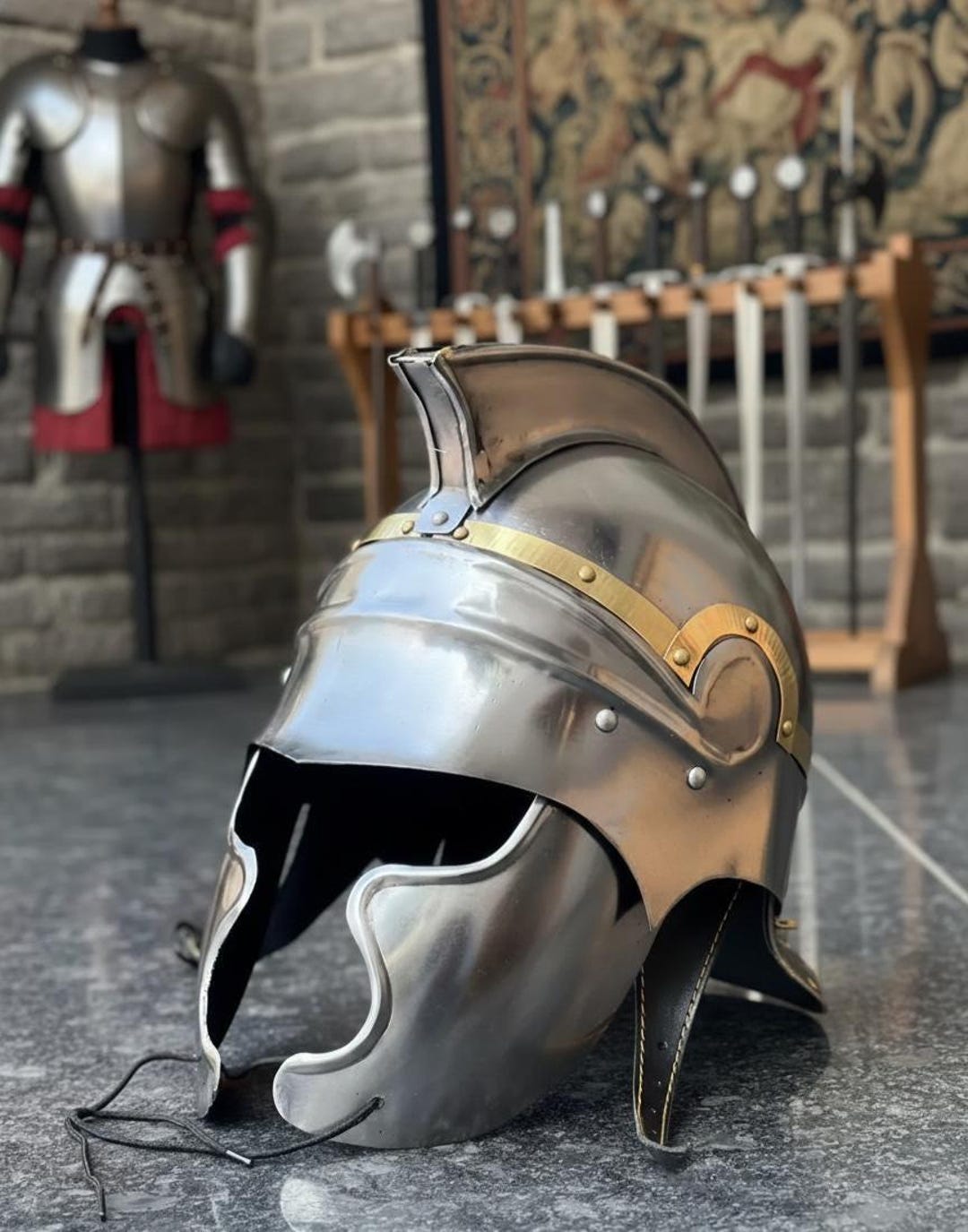 Roman Gladiator Steel Helmet Replica | Spartan Style Cosplay Armor - Etsy