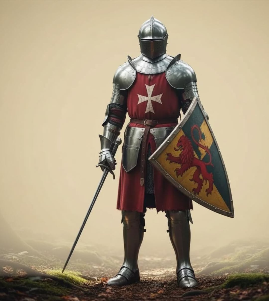 Medieval Knight Print | Templar Crusader Armor, Gothic Decor - Etsy
