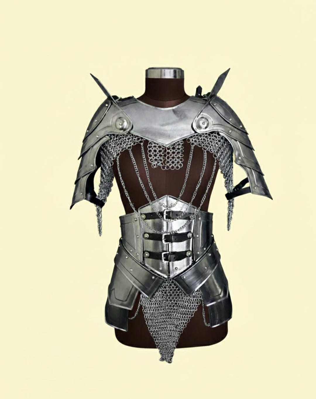 Handmade Knight Armor Chest Plate With Chainmail | Cosplay LARP Costume ...