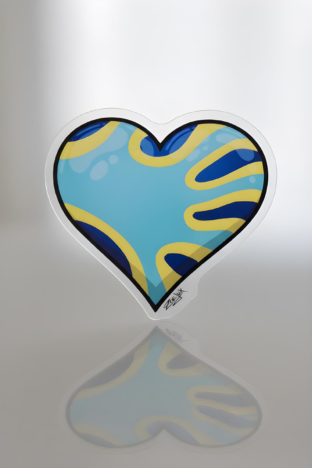 Transparent Sticker “heart” Deafflag | Deaf Stickers | ZOE JUX Stickers ...